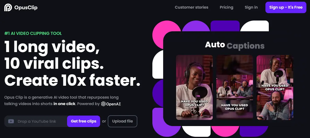 Opus pro clip AI: Create 10 Viral shorts from video (10x Faster)