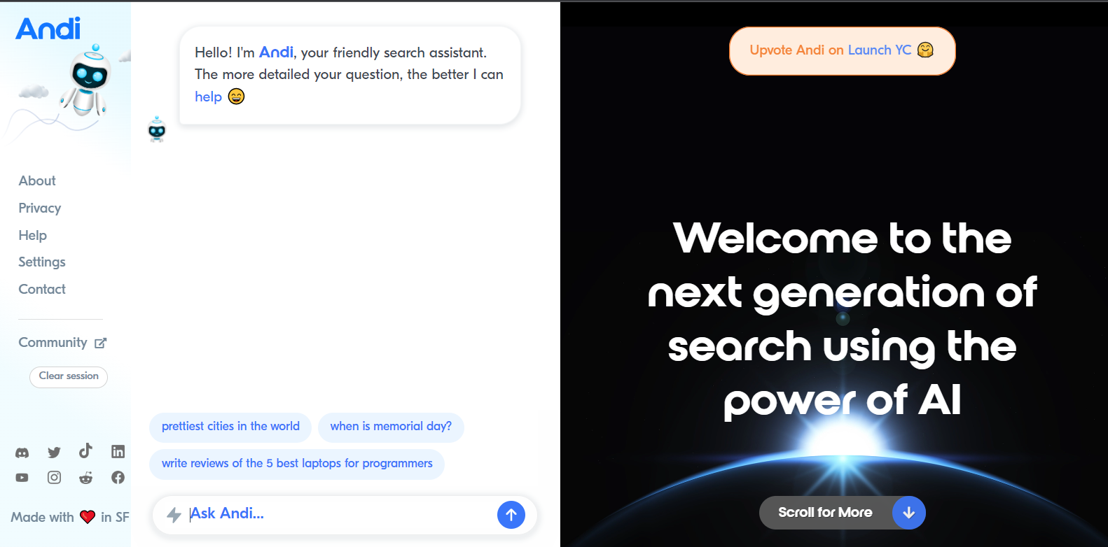 AndiSearch AI Engine Like Google (AI Search Assistant)