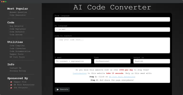 ZZZ Code AI: Free Code Generator, Bug Detector, Github