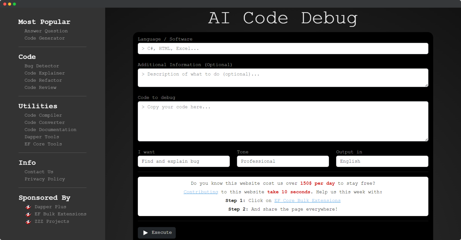 ZZZ Code AI: Free Code Generator, Bug Detector, Github